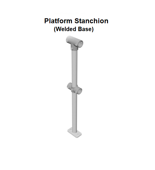 Platform Stanchion, Welded/Modular Base, Monowills Link Modular Railing ...