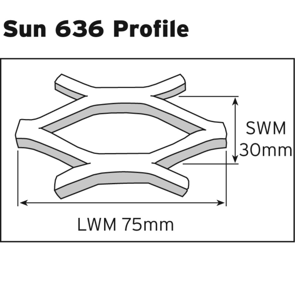 Sun 636 Expanded Metal Sheet: Sunscreen 51 x 15mm Openings - Meshstore