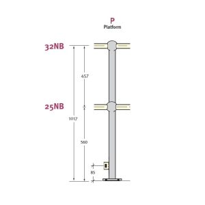 (PG) Platform Stanchion, Untreated Or Hot Dip Galvanised, Mild Steel ...